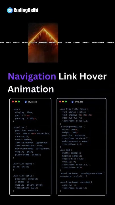 CSS Navigation Link Hover Animation - YouTube