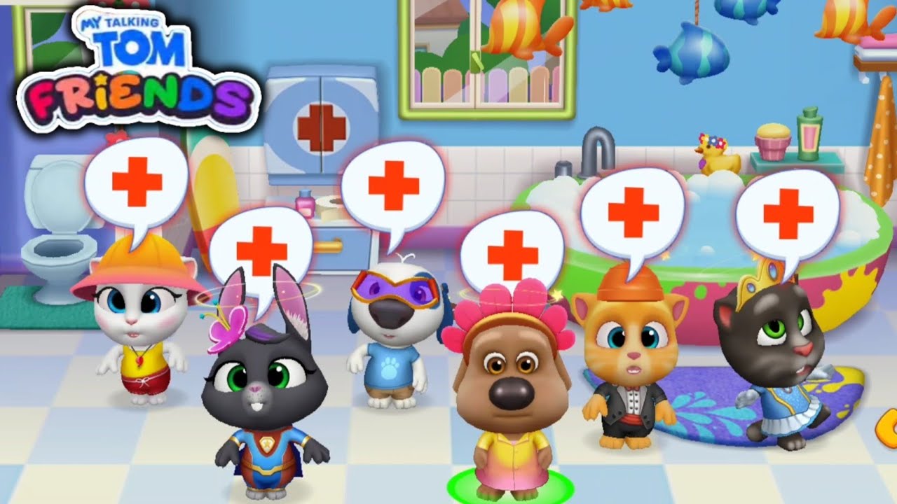 🚑 ALL BOO-BOOS🚑 in My Talking Tom Friends🤕🤒🤯(iOS,Android) Outfit7 ...