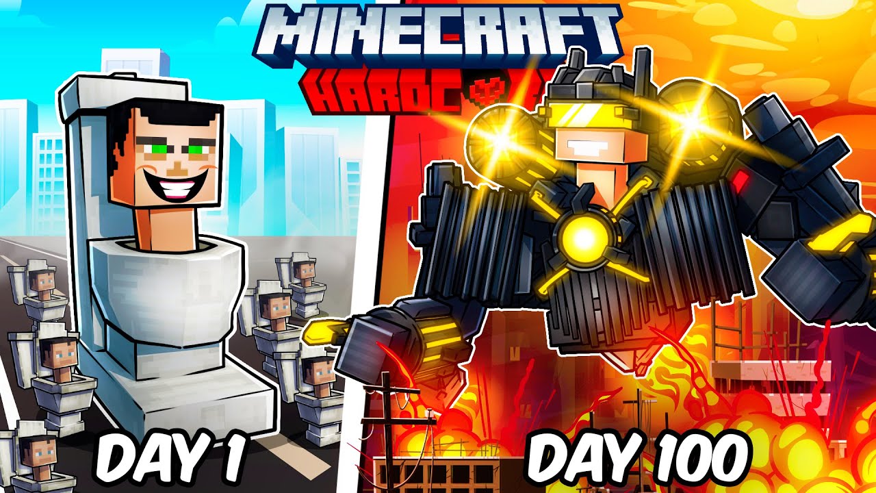 I Survived 100 Days as G-MAN TOILET in Hardcore Minecraft! - YouTube