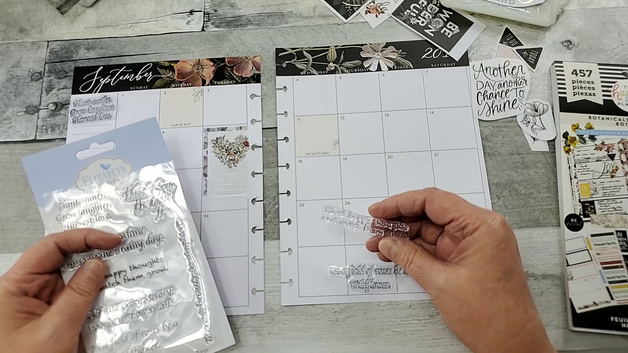 Happy Planner Vintage Botanical September monthly page - YouTube