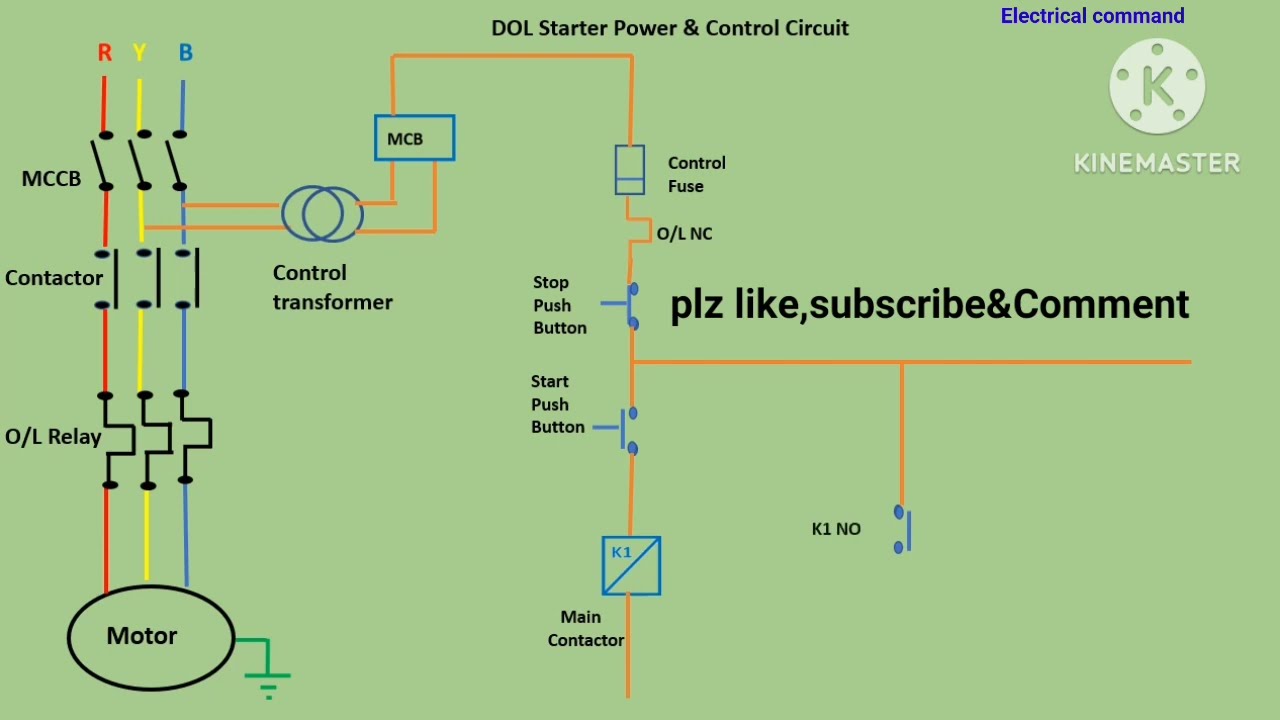 DOL starter power & Control circuit/how to make DOL starter/#DOL ...