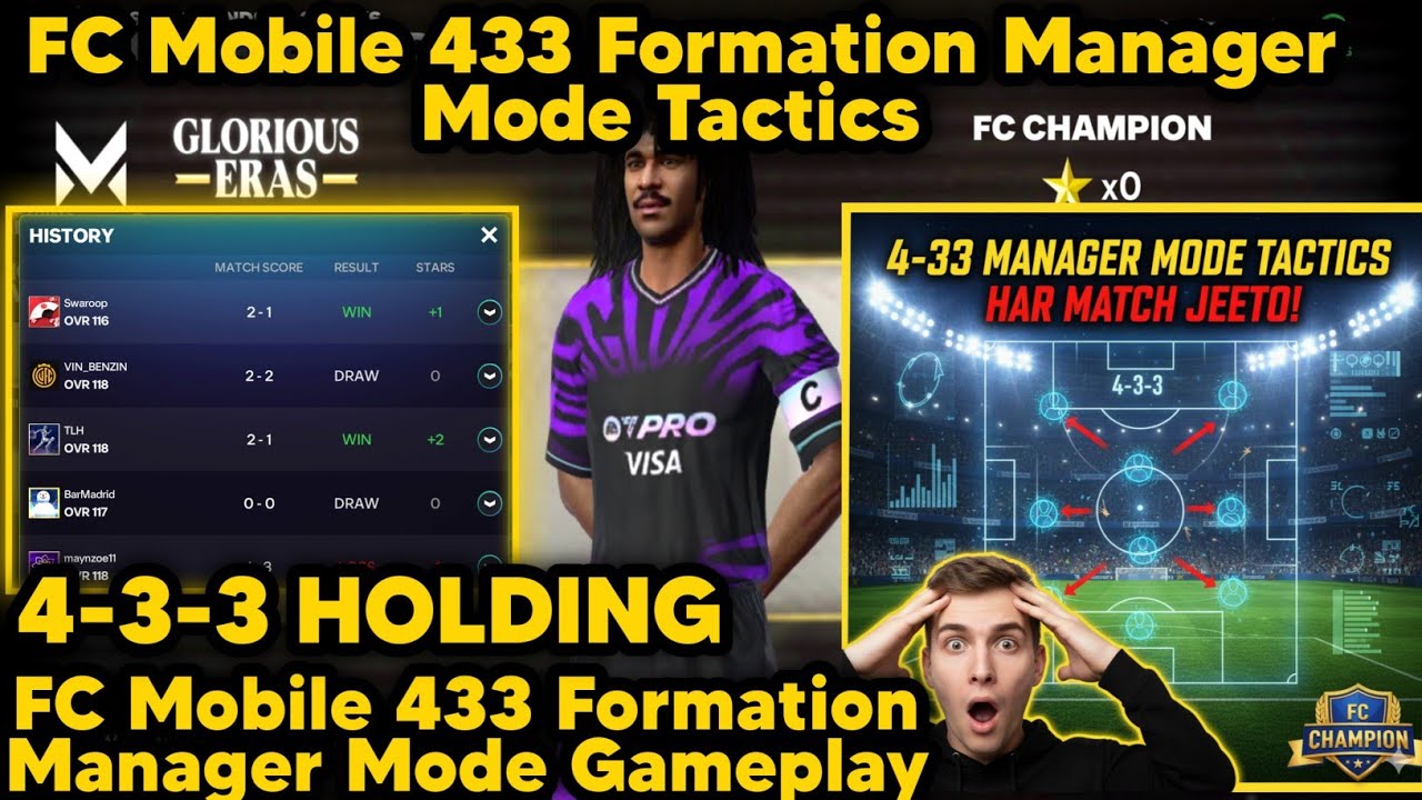 FC Mobile 433 Formation Manager Mode Tactics | FC Mobile 433 Formation ...