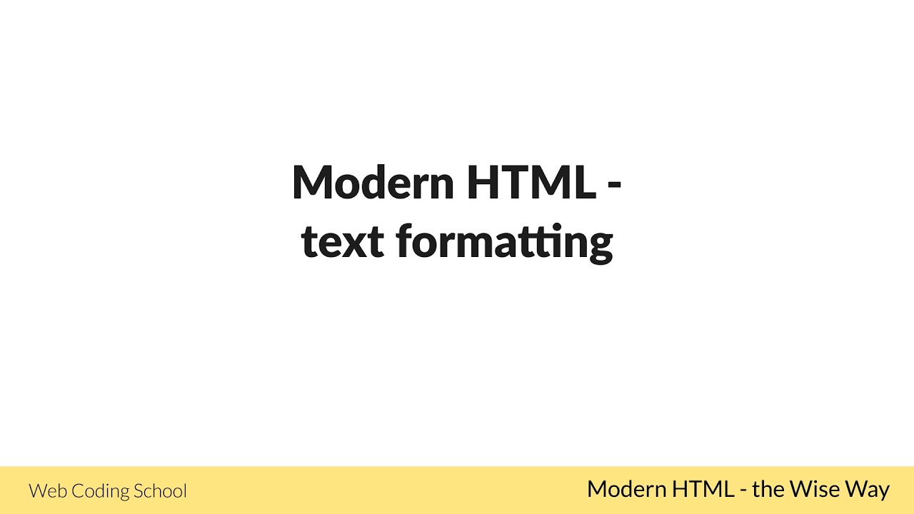 Learn Html Text Formatting Youtube
