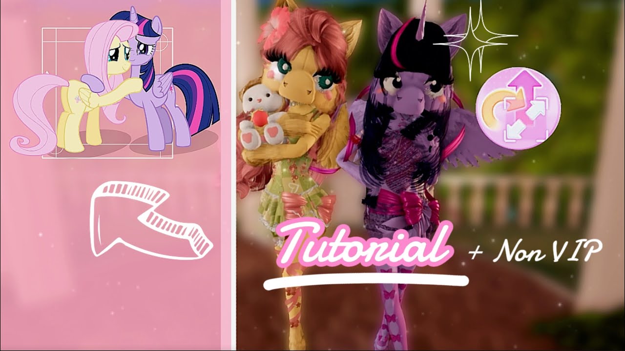 Fluttershy and Twilight sparkle *VIP and Non VIP tutorials* | Dress to impress - YouTube