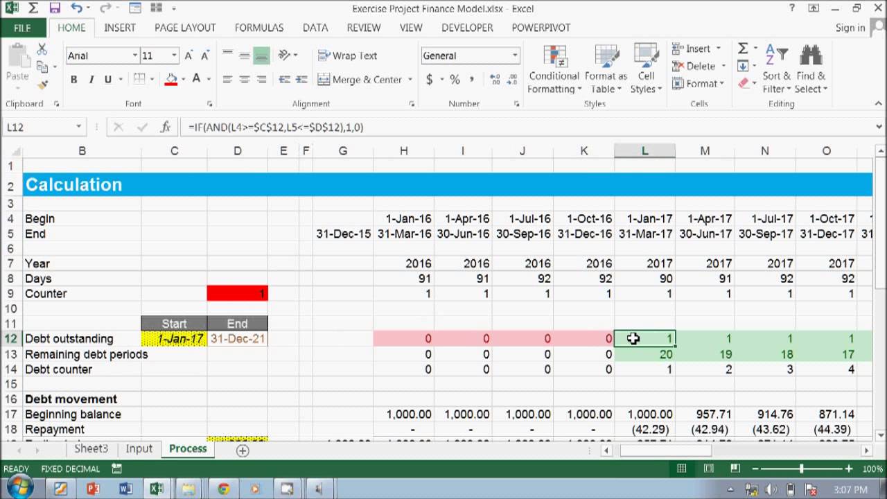 Building a simple project finance model 8 of 10 - YouTube