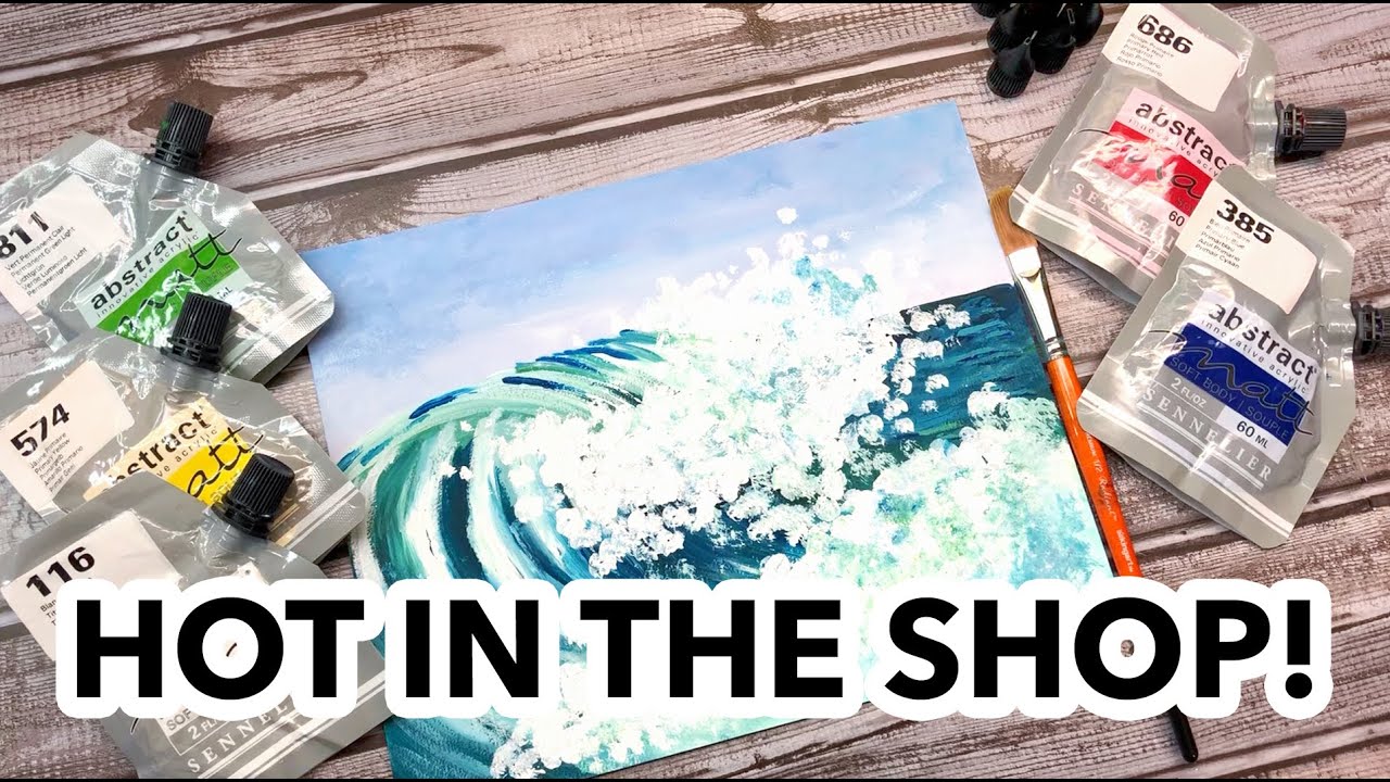 Hot in the Shop! Paint a Seascape with Acrylics - YouTube