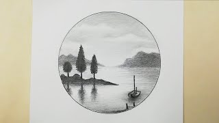 Lake Pencil Drawing