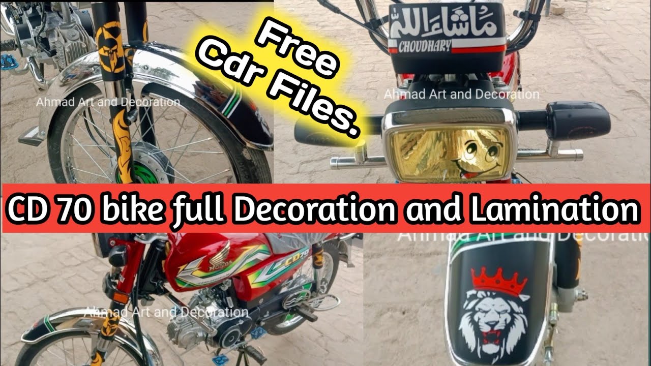 Honda CD 70 bike full Decoration and Lamination | Bike Stickers Free ...