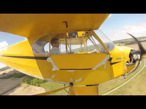 Piper J3 Cub Aerobatics with Emerson Stewart at Discover Aviation Days 2014