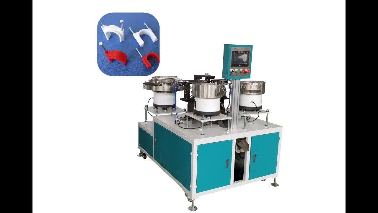double nail cable clip assembly machine, nail inserting machine, pipe ...