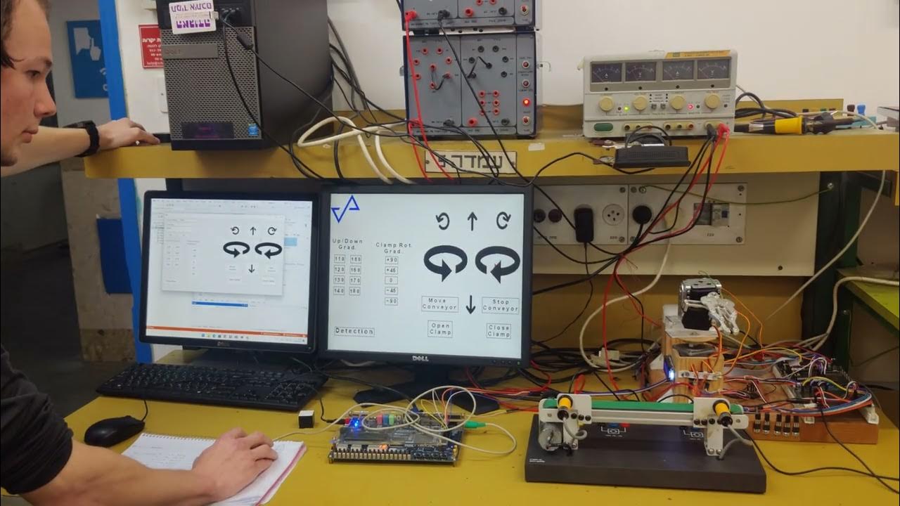 Robotic arm controlled by PC and FPGA ,with image processing - YouTube
