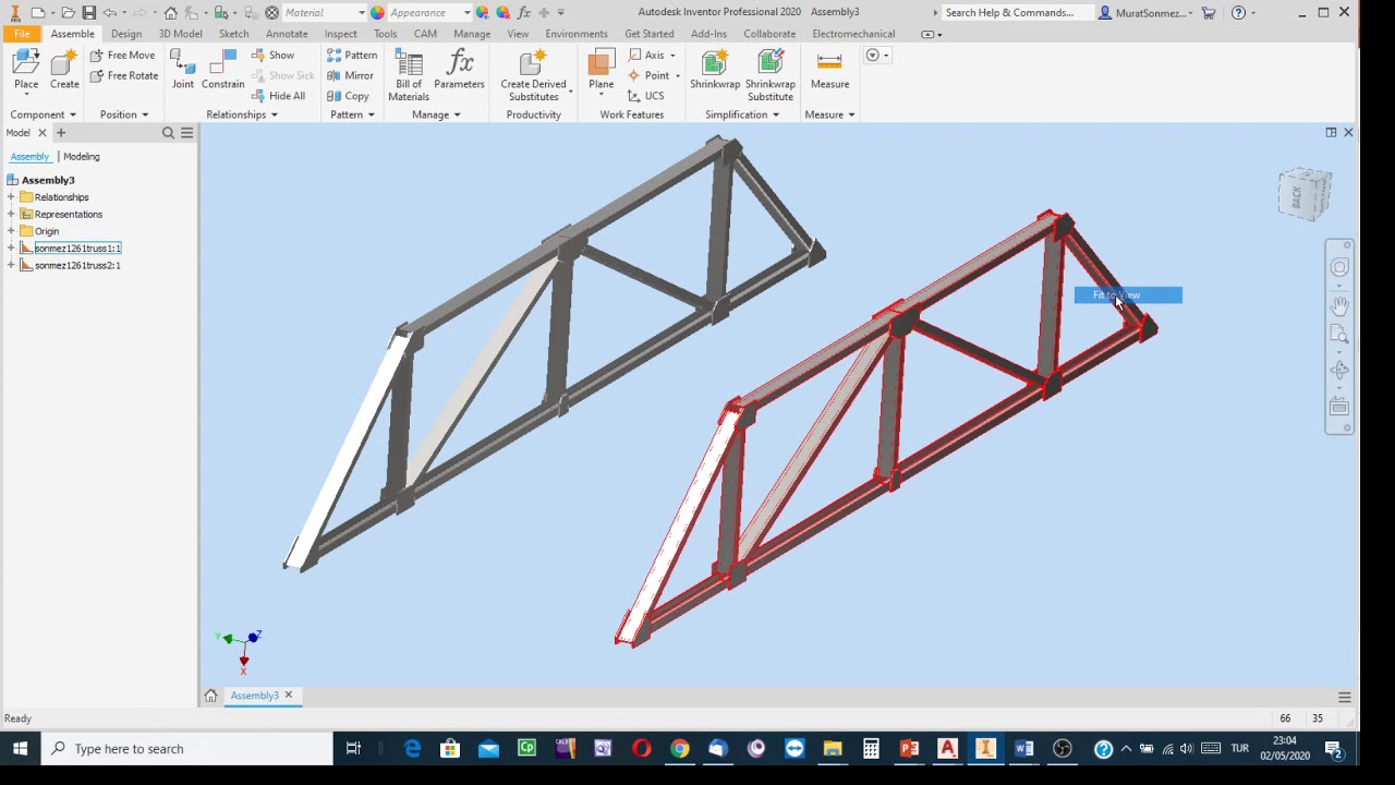 Structures- Part 4- Truss Bridge in Inventor - YouTube
