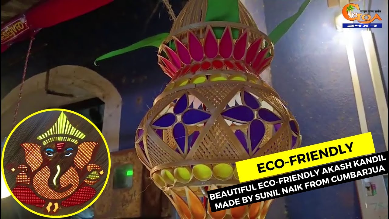 #Beautiful eco-friendly Akash kandil made by Sunil Naik from Cumbarjua ...