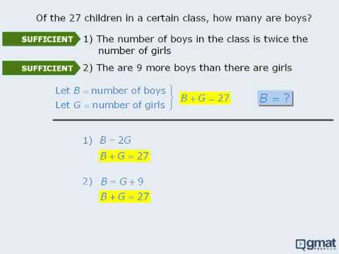 5. GMAT Prep - Data Sufficiency Lesson #5 - Summarizing Information ...
