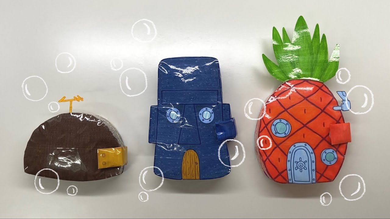 🫧Paper DIY🫧 Bikini Bottom Paper Squishy Book Compilation! (SpongeBob ...