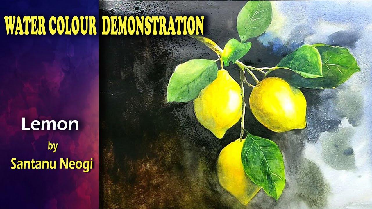 Watercolor Painting Tutorial | Lemon Painting| Watercolor by Santanu ...