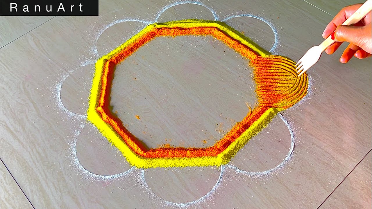 Easy Holi Rangoli | Simple Holi Rangoli | Rangoli | Kolam | Muggulu ...