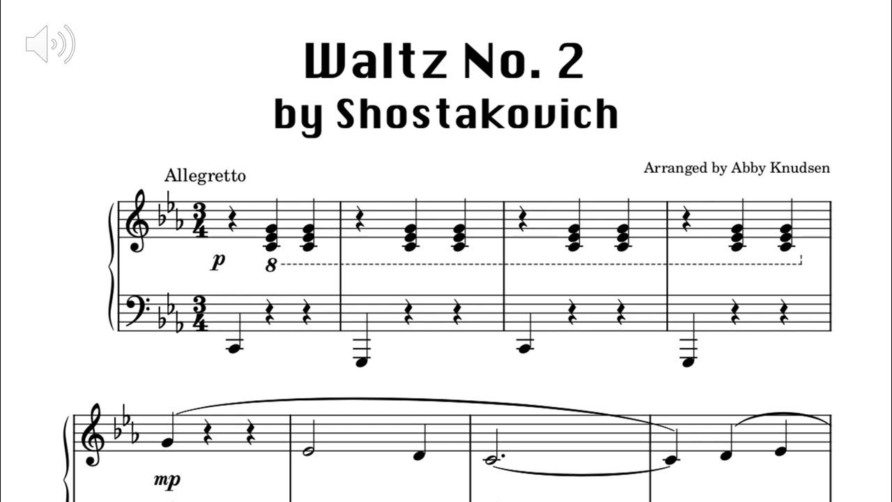 SIMPLIFIED Waltz No. 2 by Shostakovich | Piano Sheet Music - YouTube