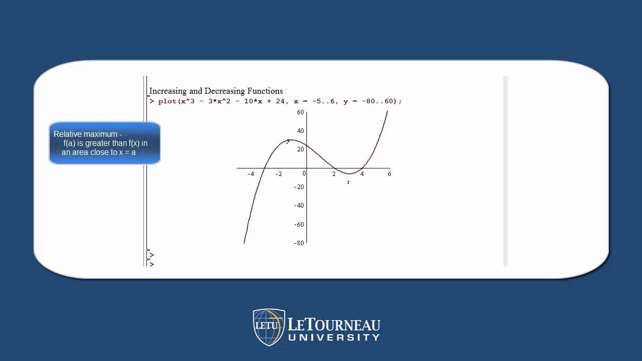 Relative Maximum and Minimum Values - YouTube