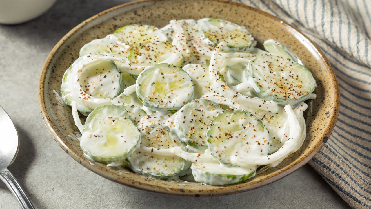 Cucumber & Sour Cream Salad | Easy Side Dish - YouTube