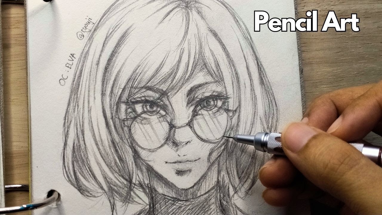 Speed Drawing Original Character Elva The Angel Pencil Art - YouTube