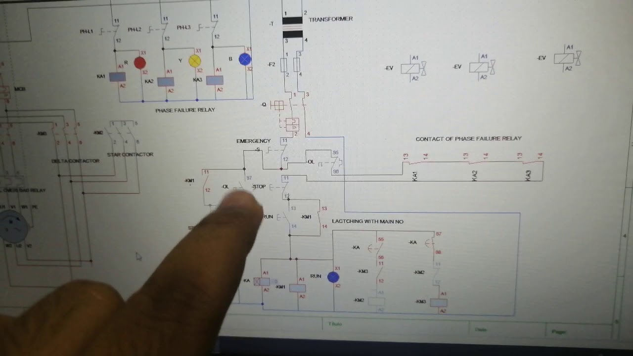Star delta with phase failure relay in cade simu v3 - YouTube