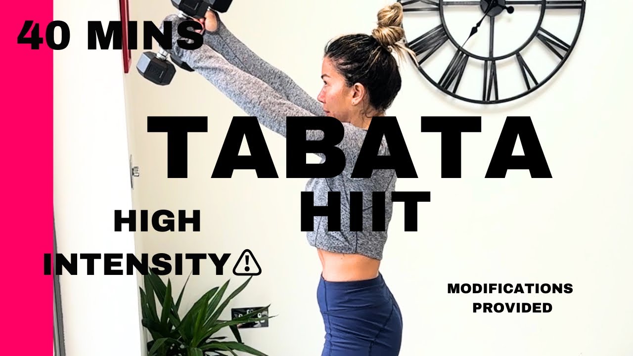 45 minutes Tabata high intensity HIIT workout at home : KimmyFitness ...