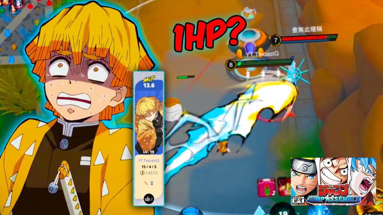 JUMP ASSEMBLE: ZENITSU AGATSUMA FULL NERFED GAMEPLAY INSANE 1 HP TOWER ...