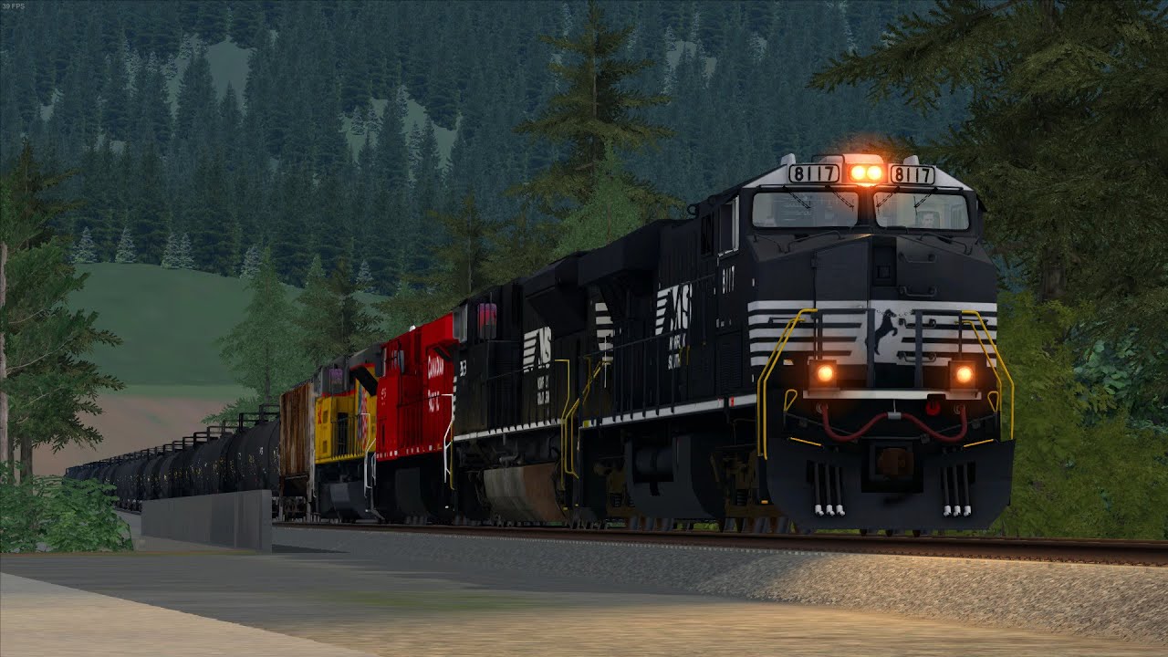 TS22: NS ES44AC Leads Tank Train w/ CP and UP, Speed up at the Flat ...