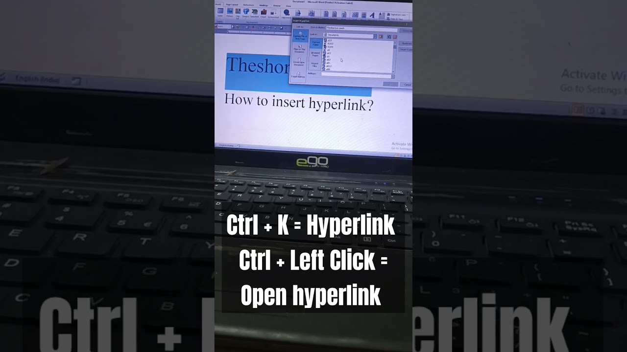 Shortcut Key To Insert Hyperlink In MS Word Mswordhyperlink education Shortcut Key To Insert Hyperlink In MS Word Mswordhyperlink education