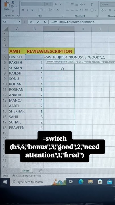 How to use switch function in Excel #excel #motivation #computer # ...