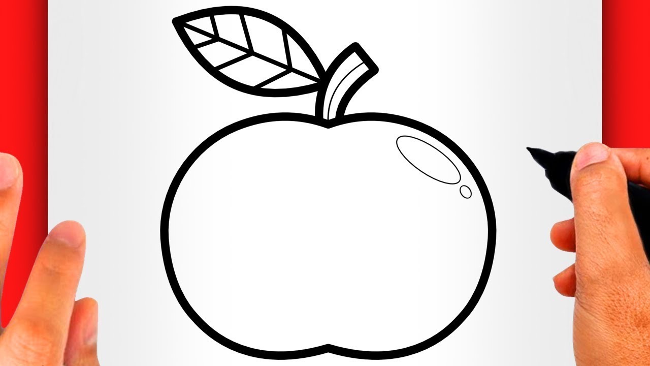 HOW TO DRAW AN APPLE (EASY) - Cute Apple Drawing (EASY) - YouTube