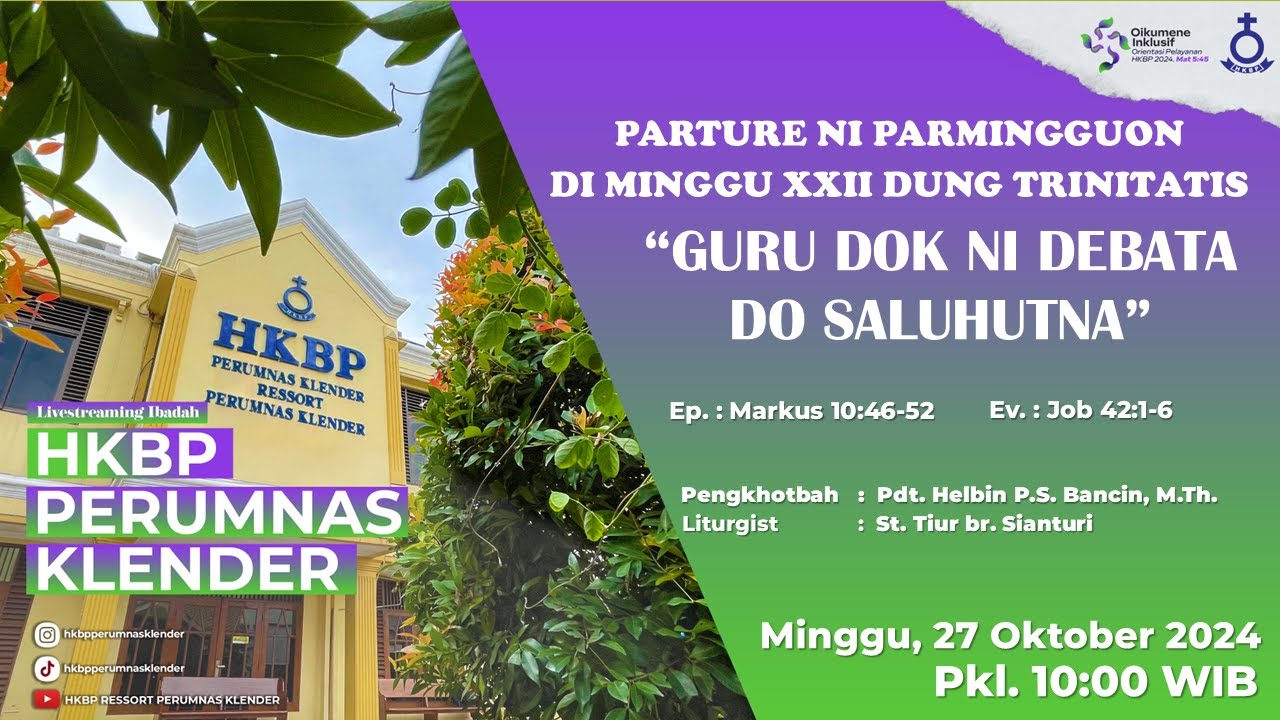 (LIVE 10:00 WIB) MINGGU, 27 OKTOBER 2024 | PARTURE NI PARMINGGUONDI ...