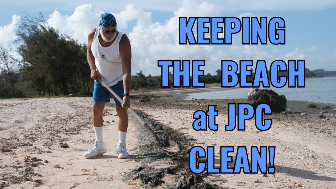 Keeping The Beach at Jeff's Pirates Cove Clean - Guam - YouTube