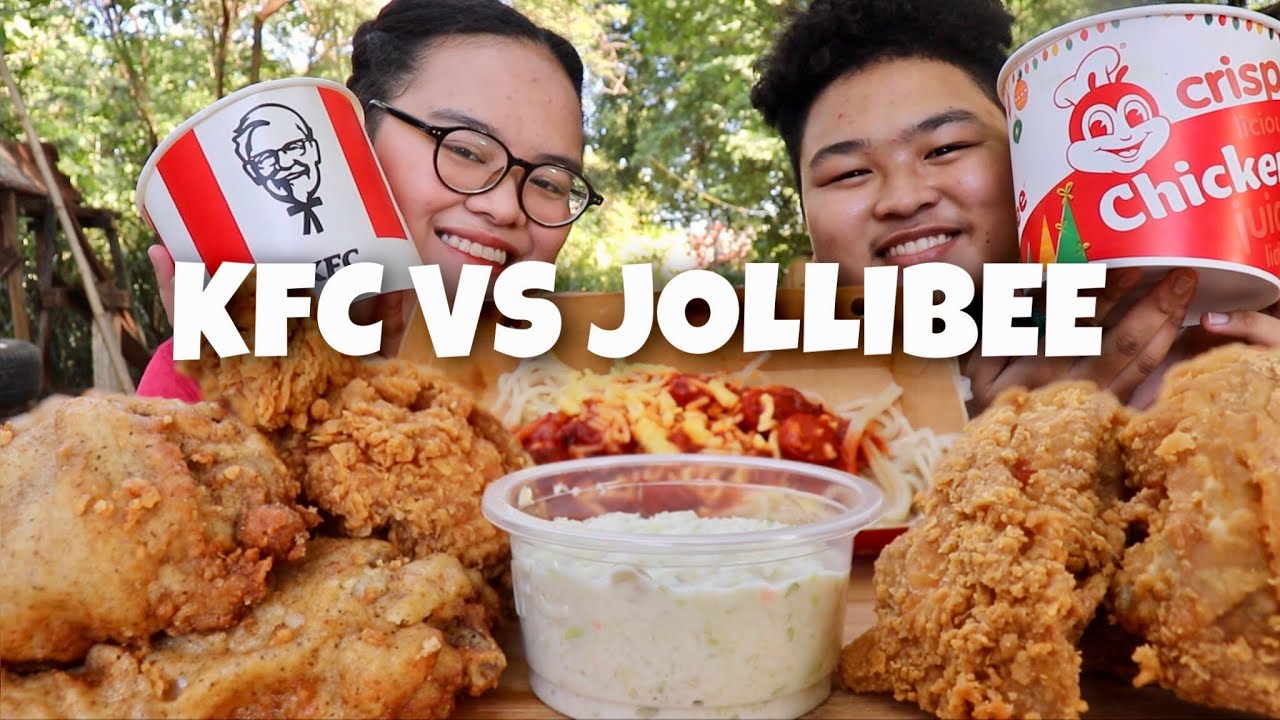 BUCKET OF JOLLIBEE CHICKENJOY + KFC CHICKEN! Pinoy Mukbang w/ Just ...