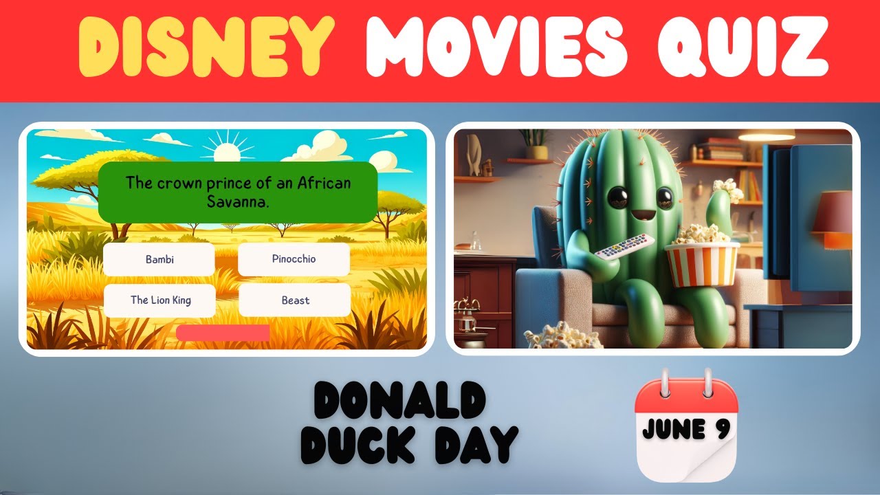 Disney Movies Quiz 🦆🎩 | National Donald Duck Day 🎉 | Bonus Included 😀 ...