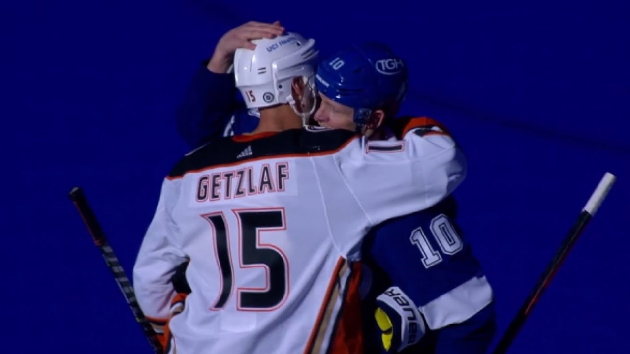 Tampa Bay Lightning Players Pay Their Respects To Ryan Getzlaf Prior To ...