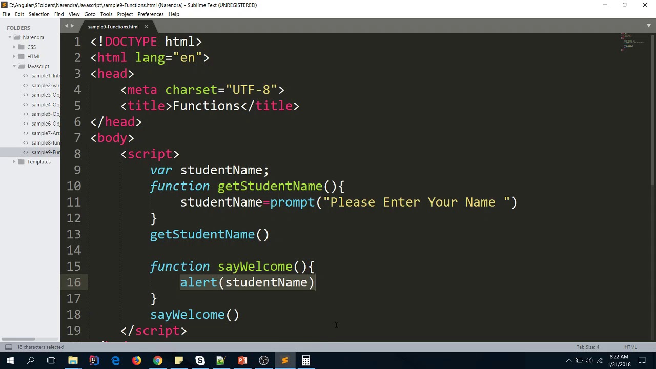 Javascript Functions in తెలుగు - YouTube