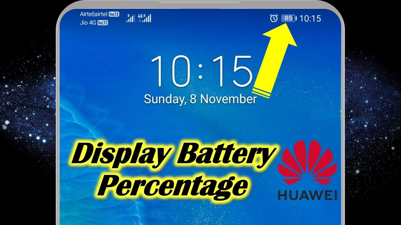 Display Battery Percentage in Huawei - YouTube
