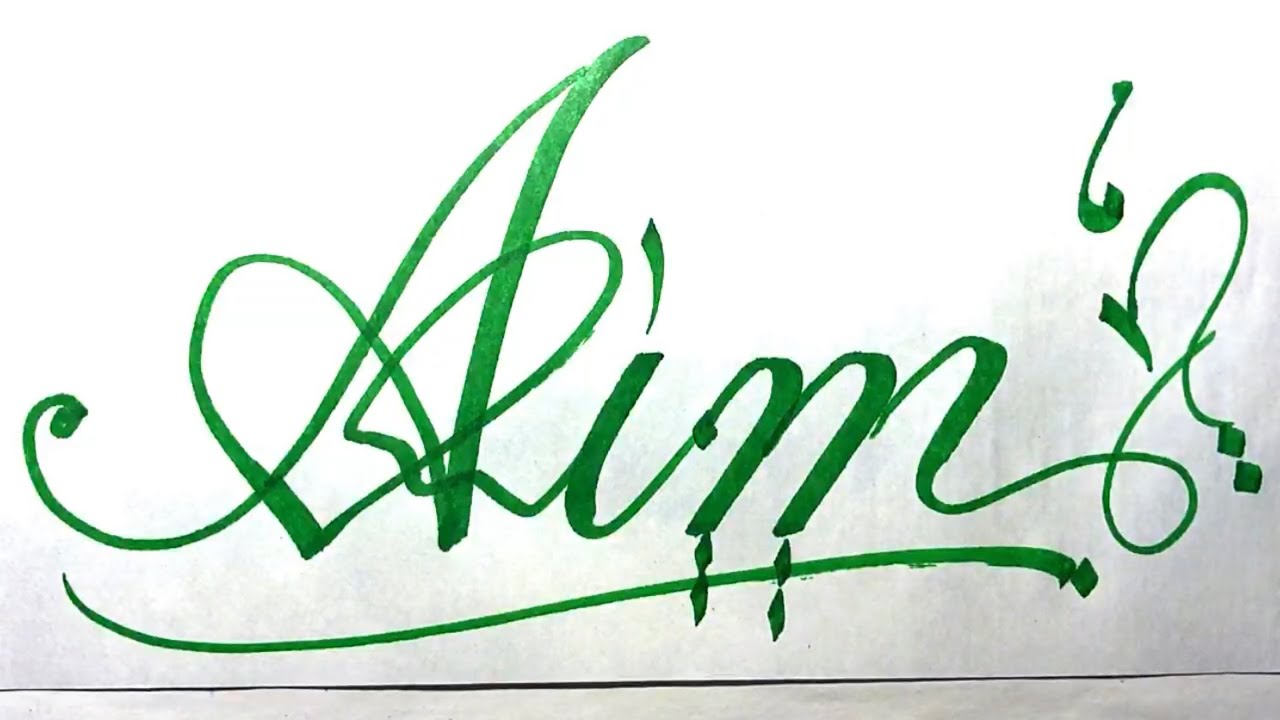 Aim Name Signature Calligraphy Status | #moderncalligraphy #cursive # ...