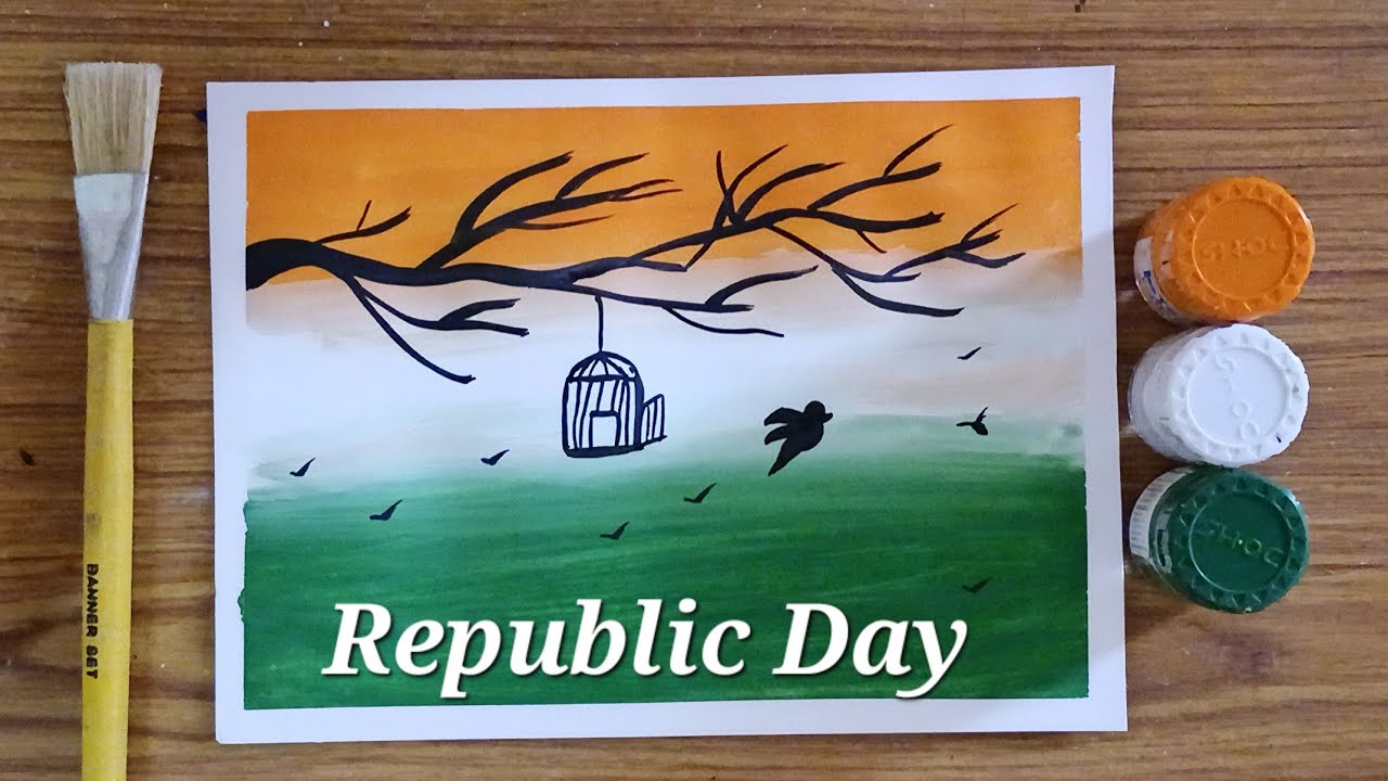 Easy Republic Day Painting using Poster colour |step by step tutorial ...
