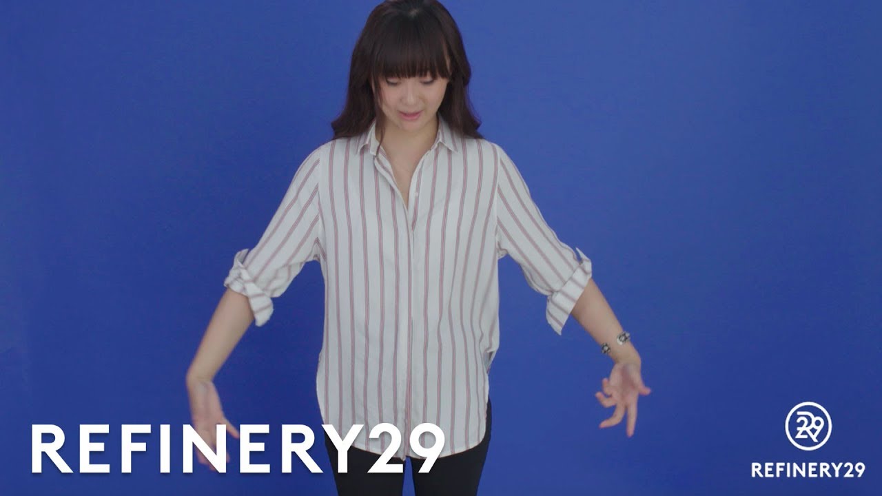 How To Refresh An Oxford Shirt Split Second Styling Tips Refinery29 how-to-refresh-an-oxford-shirt-split-second-styling-tips-refinery29