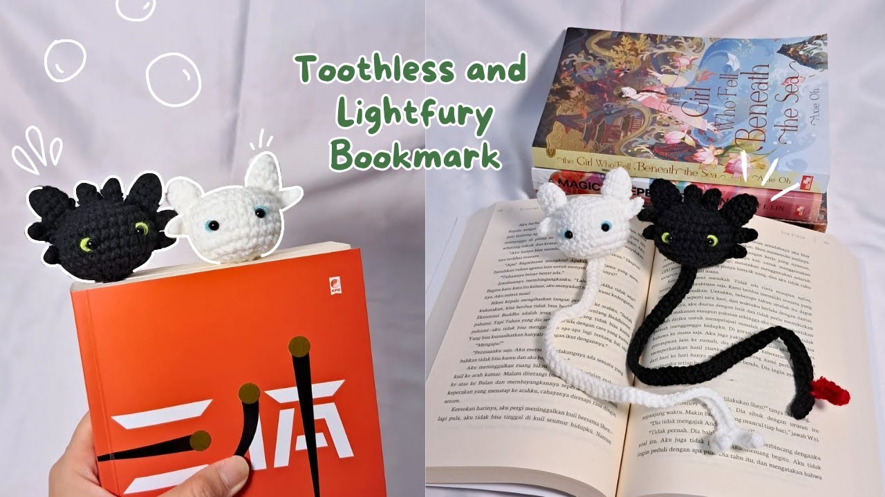 toothless and light fury crochet bookmark | crochet how to train your ...