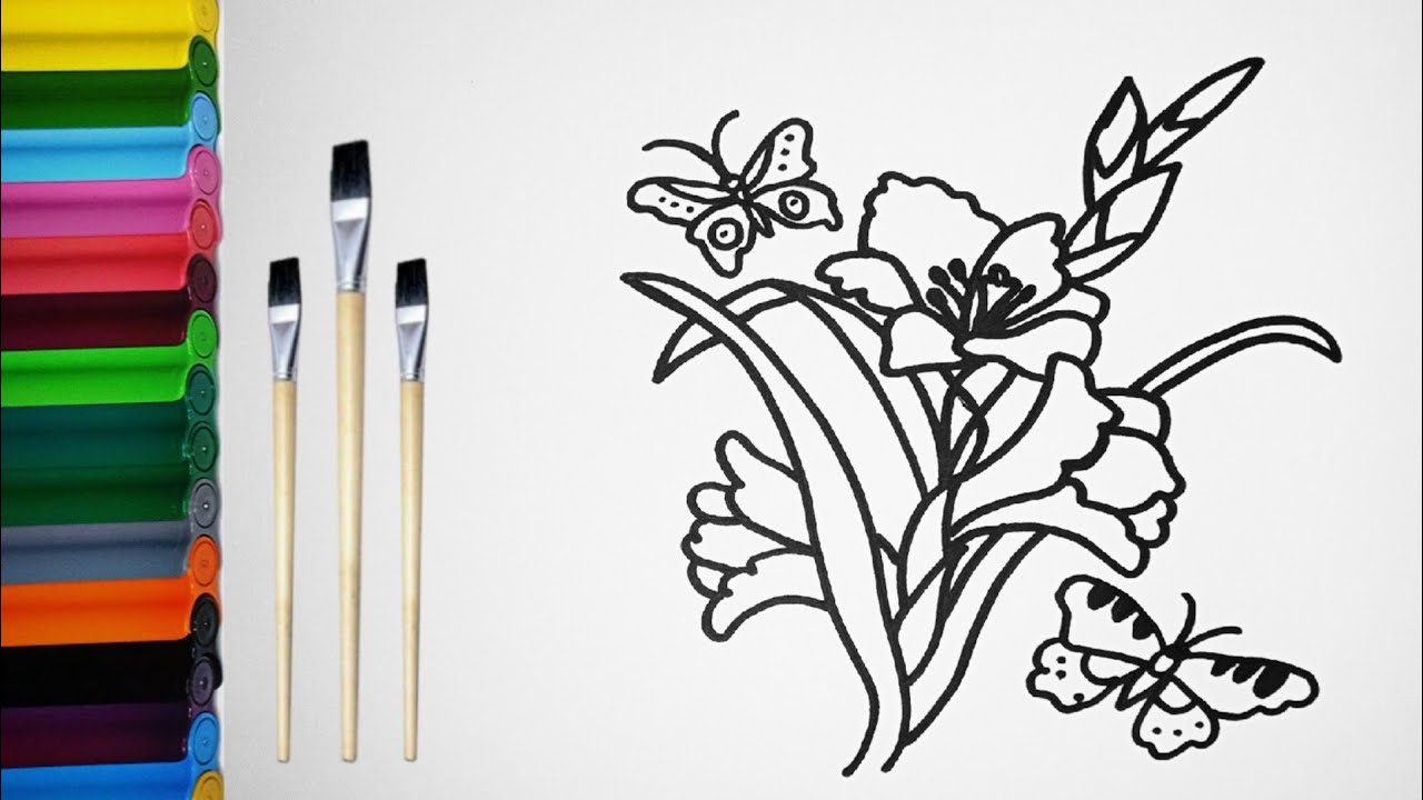 Orchid flower | Menggambar dan Mewarnai gambar Bunga Anggrek Purple ...