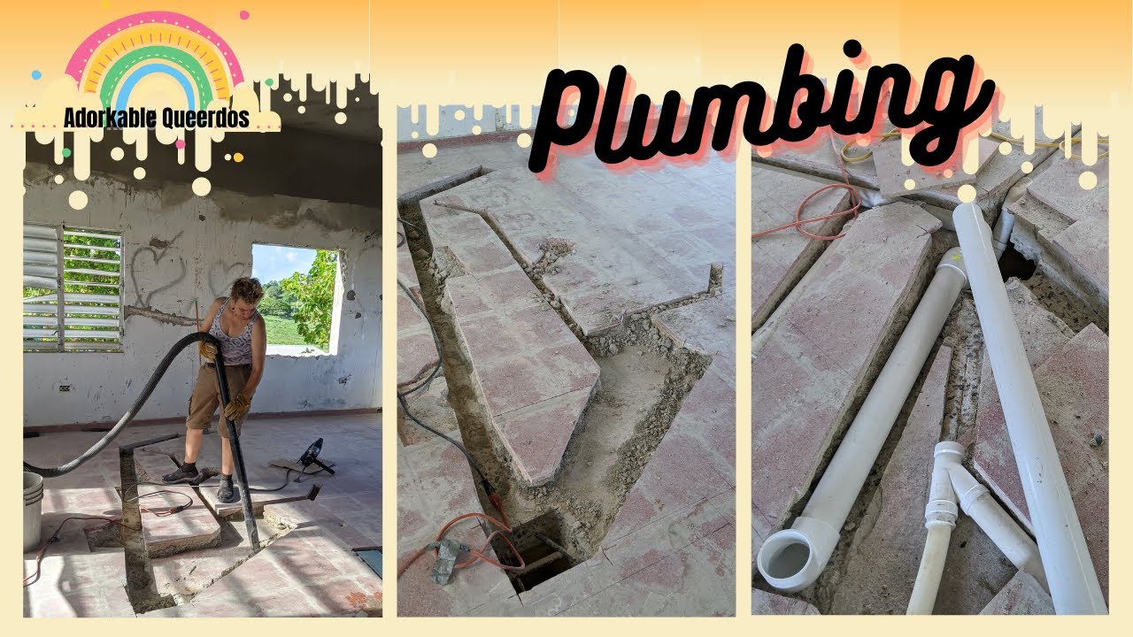 Rough Plumbing install in our future home in Vieques, Puerto Rico ...