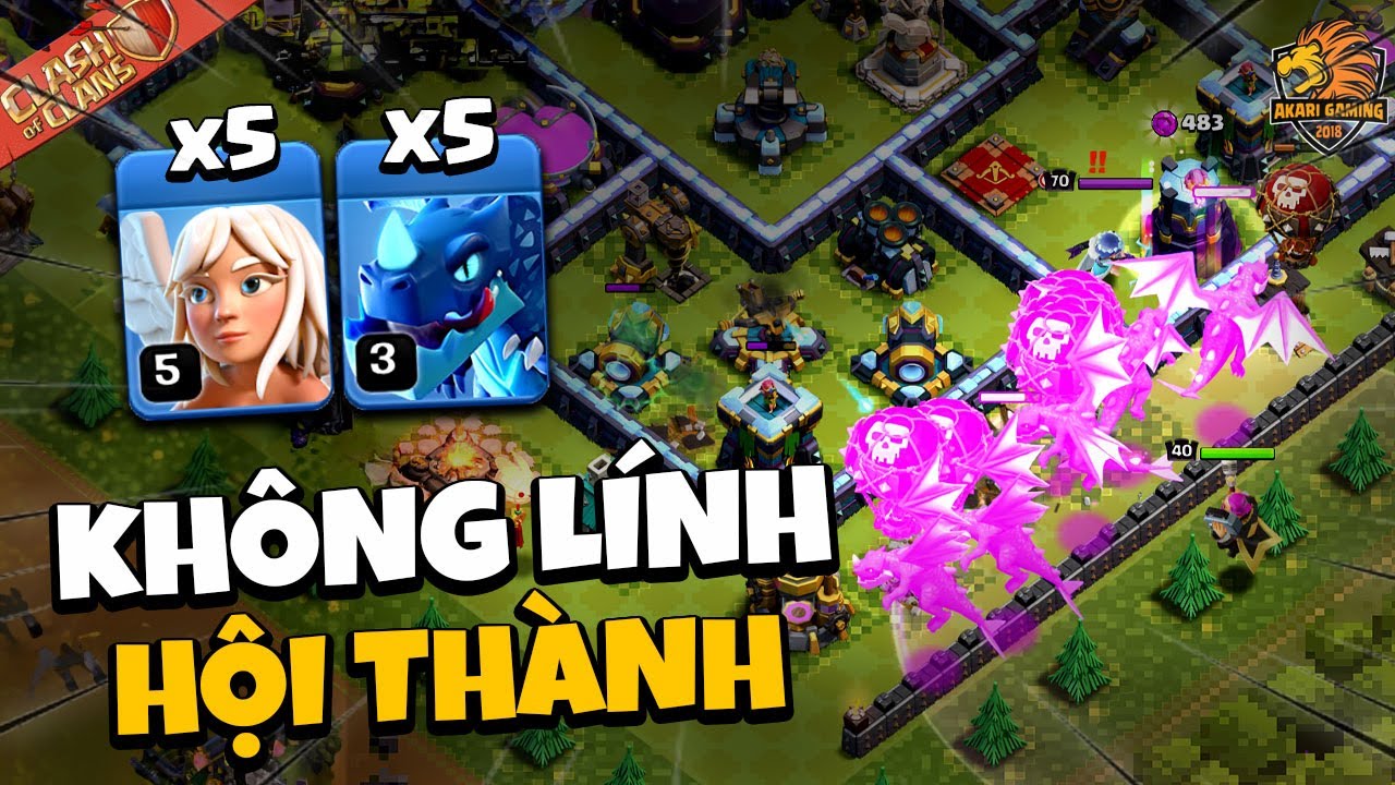 Combo TH12 Rồng Điện Không Lính Hội Thành Đánh 3 Sao Th13 Đơn Giản ...