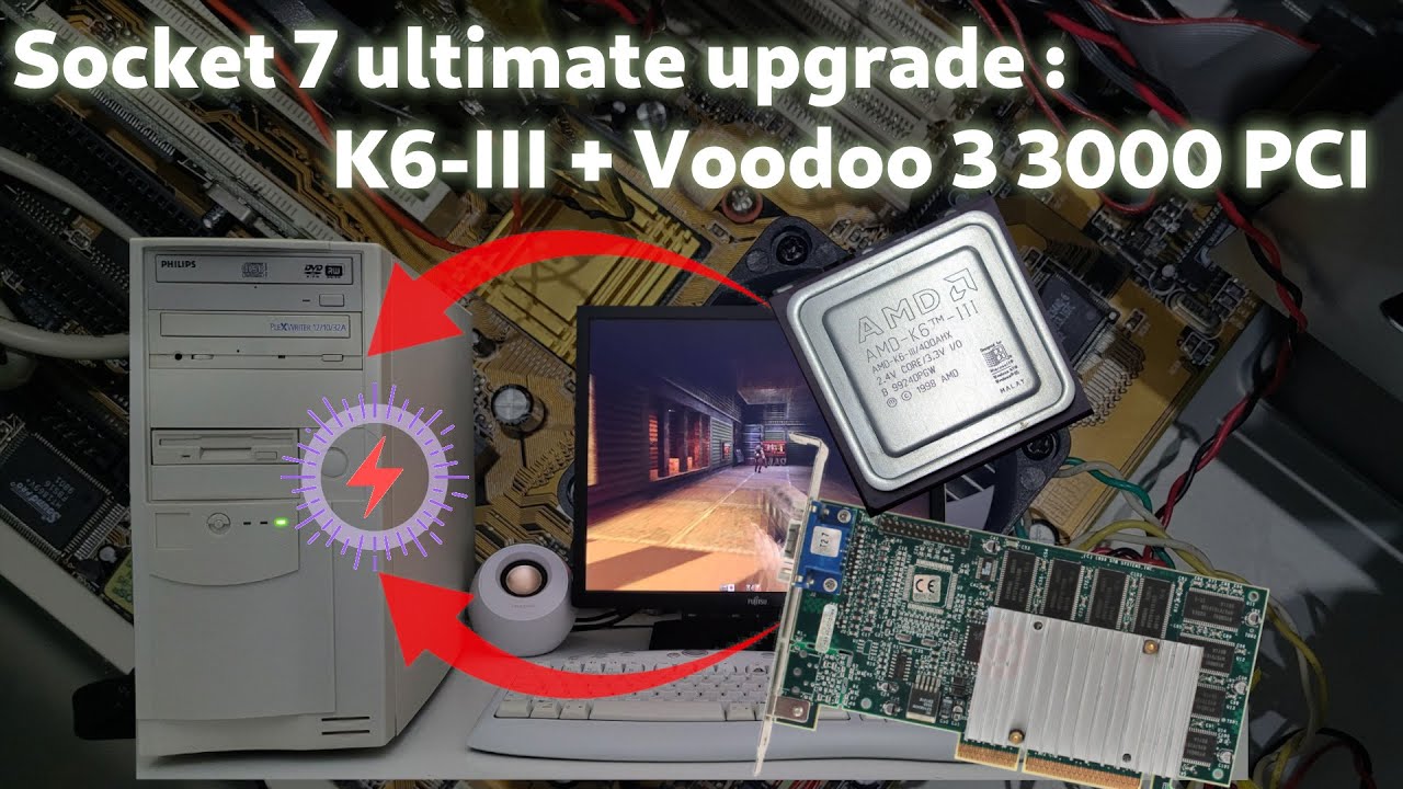 Socket 7 ultimate upgrade: K6-III + Voodoo 3 3000 PCI - YouTube