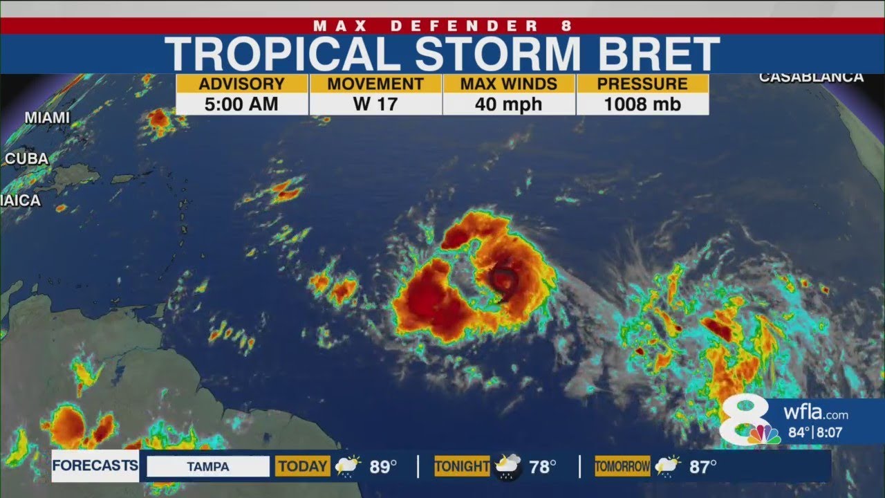 Tropical Storm Bret expected to become hurricane; 2nd wave has 80% ...
