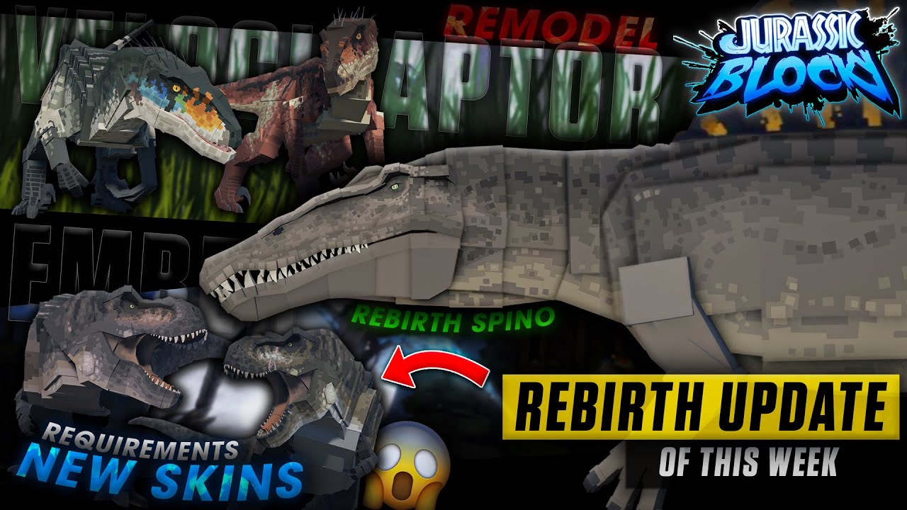 Jurassic Blocky! Rebirth Update New Showcases & Skins | Ember , Rebirth ...
