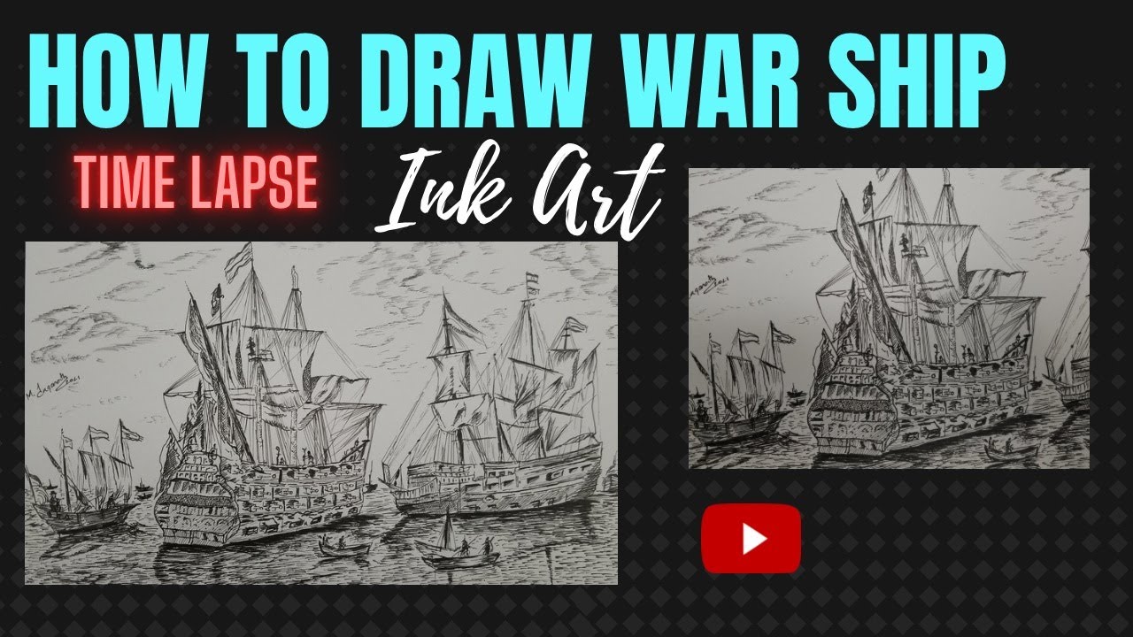 If you like Battleship try this | How to Draw using Ink Pen | Time ...